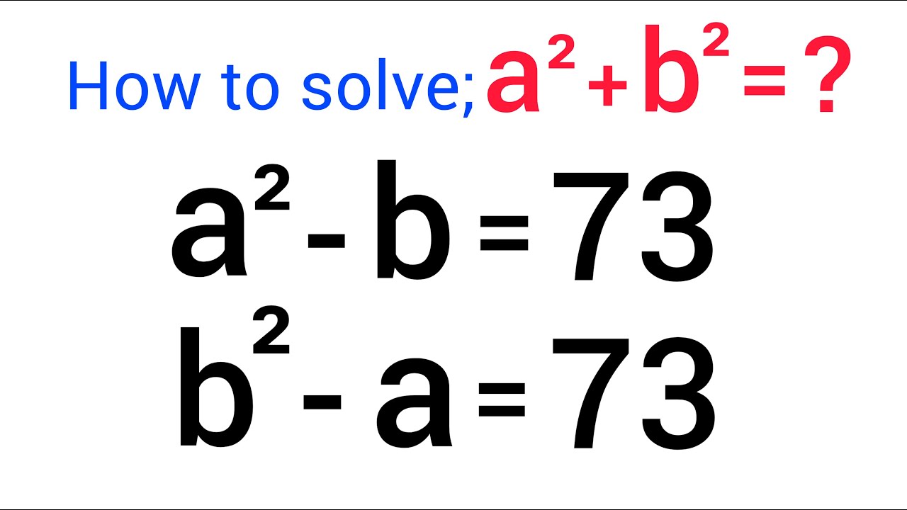 A Nice Algebra Problem Math Olympiad Youtube