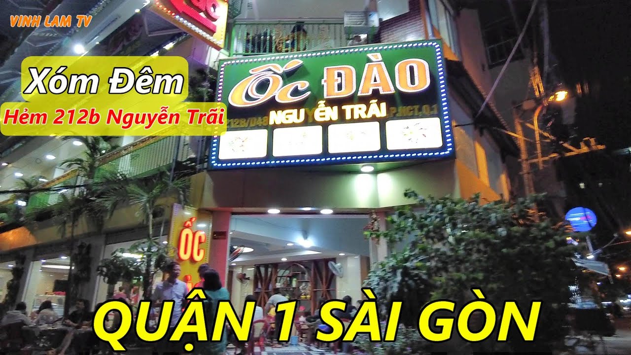 Xóm đêm 212b Nguyễn Trãi Quận 1 Sài Gòn Quán ốc đào Lớn Quá Youtube