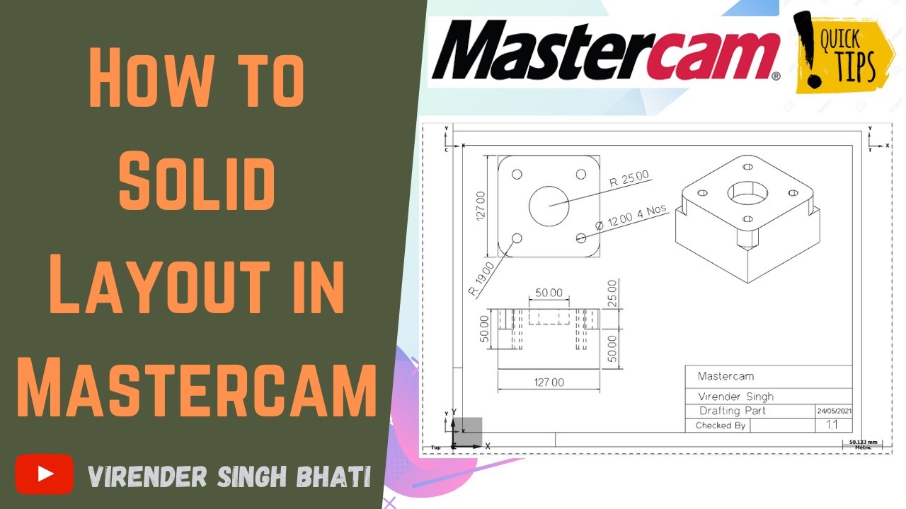 How To Create Solid Layout In Mastercam Drafting In Mastercam