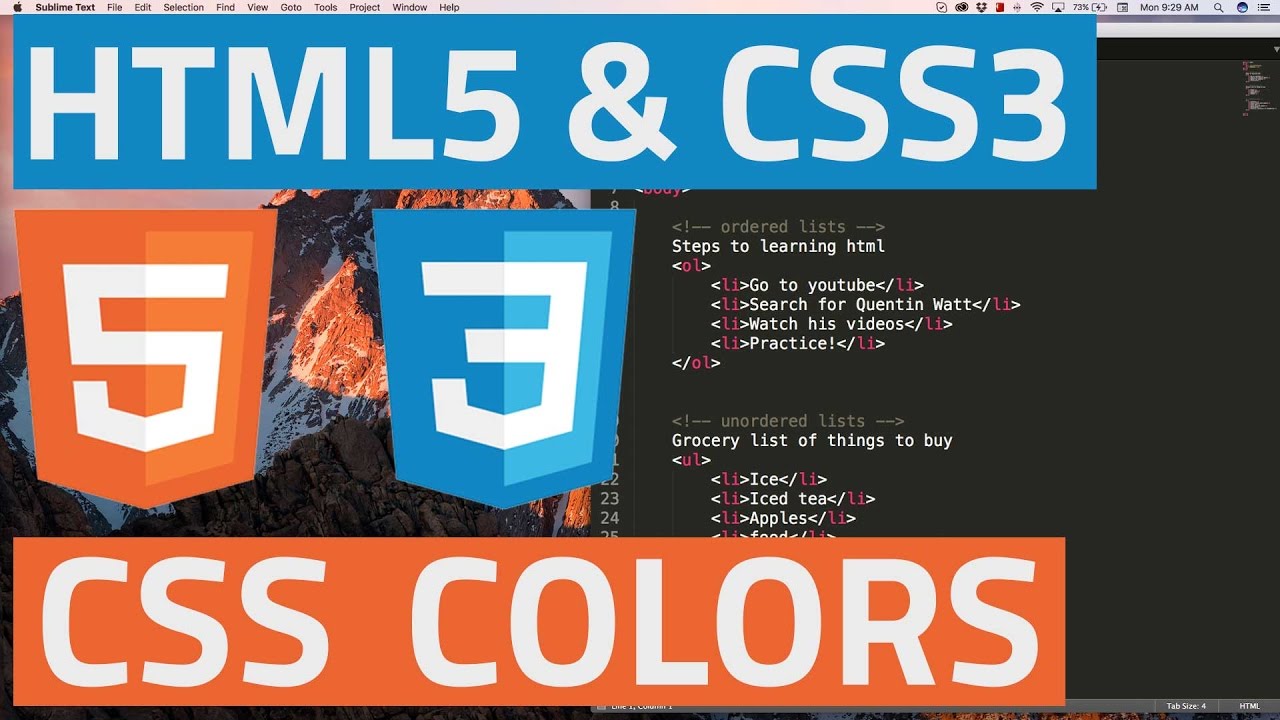 Html5 And Css3 Beginner Tutorial 15 Css Colors Youtube