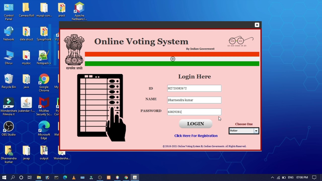 Online Voting System Using Java Project Preview Front End Youtube