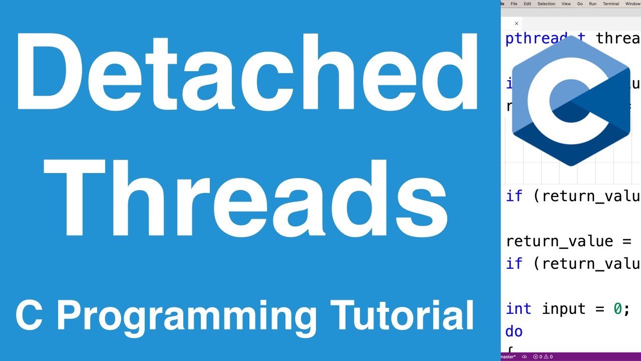 Detached Threads Pthreads C Programming Tutorial Youtube