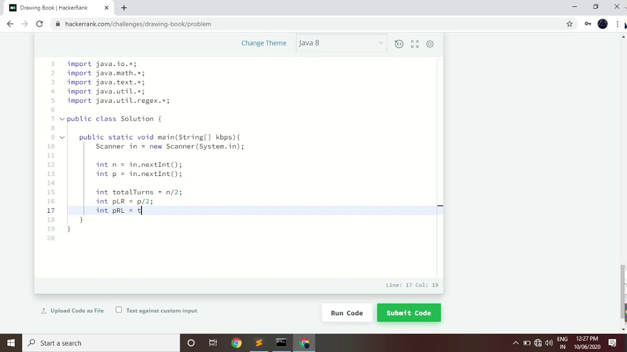 Hackerrank Drawing Book Youtube