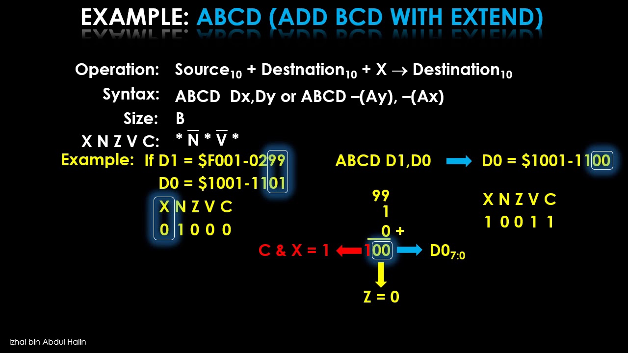 68k Instruction Set Part 6 Binary Coded Decimal Youtube