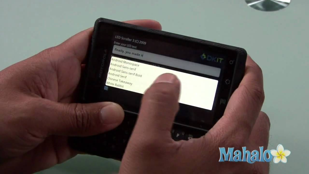 How To Use Led Scroller On The Droid Youtube