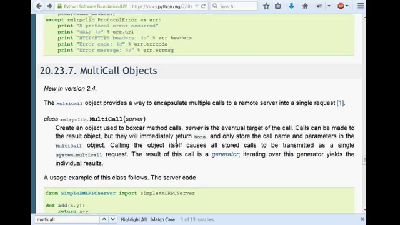 Python Xml Rpc 04 Multicall Youtube