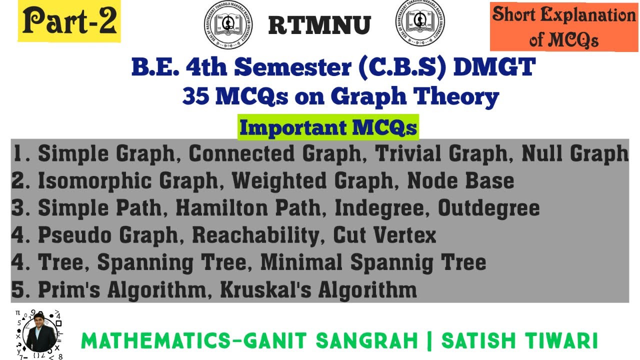 Mcq On Graph Theory Dmgt Lecture 2 Youtube