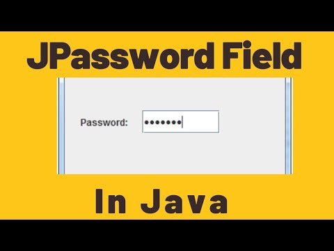 Jpasswordfield In Swing Java Swing Youtube