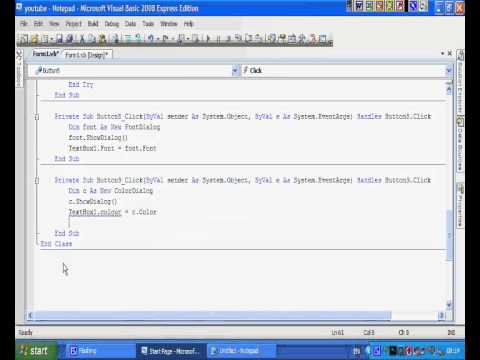 Visual Basic Tutorial 1 Simple Notepad Youtube