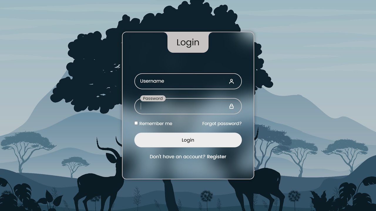 Login Form In Html Css Youtube