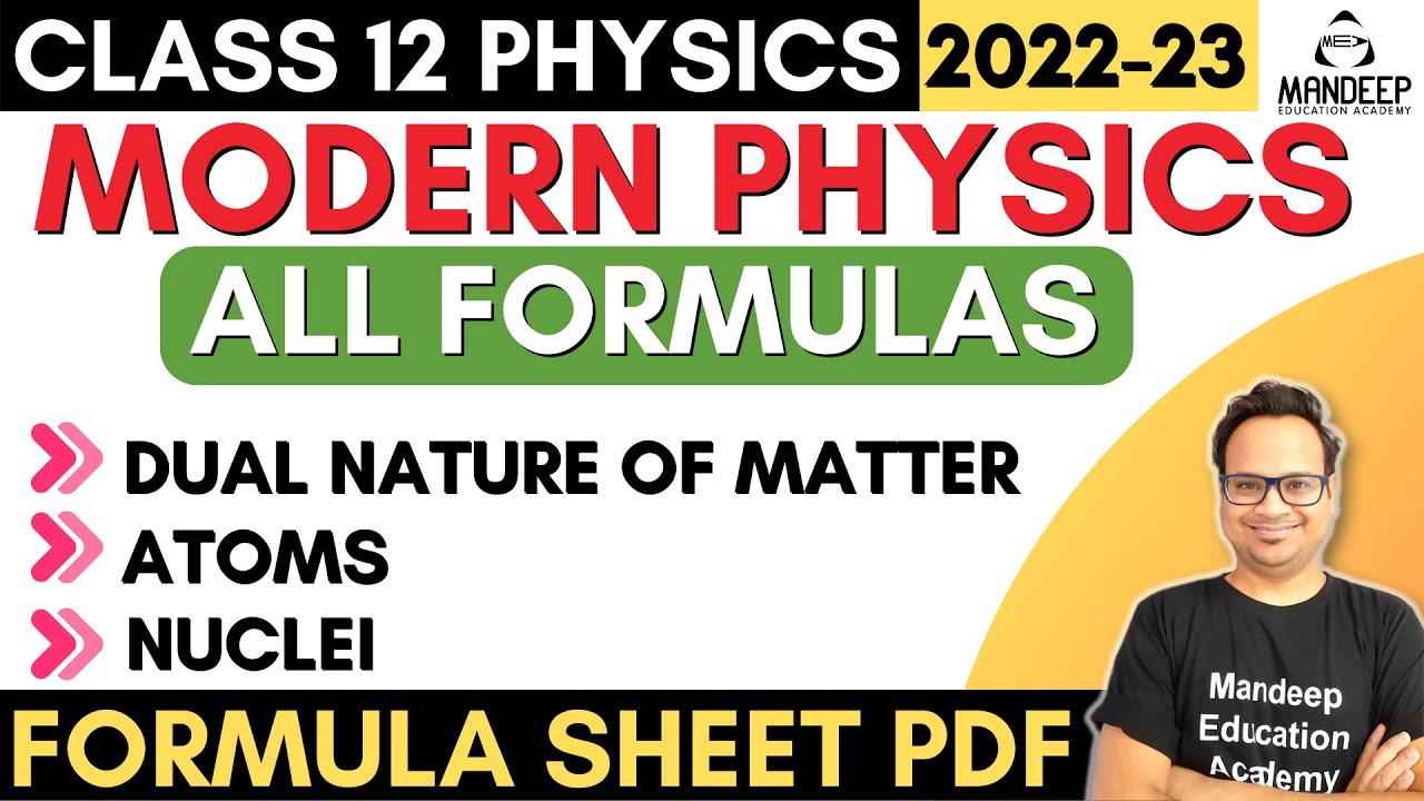 Modern Physics All Formulas Revision Class 12 Physics Board Exam 2023