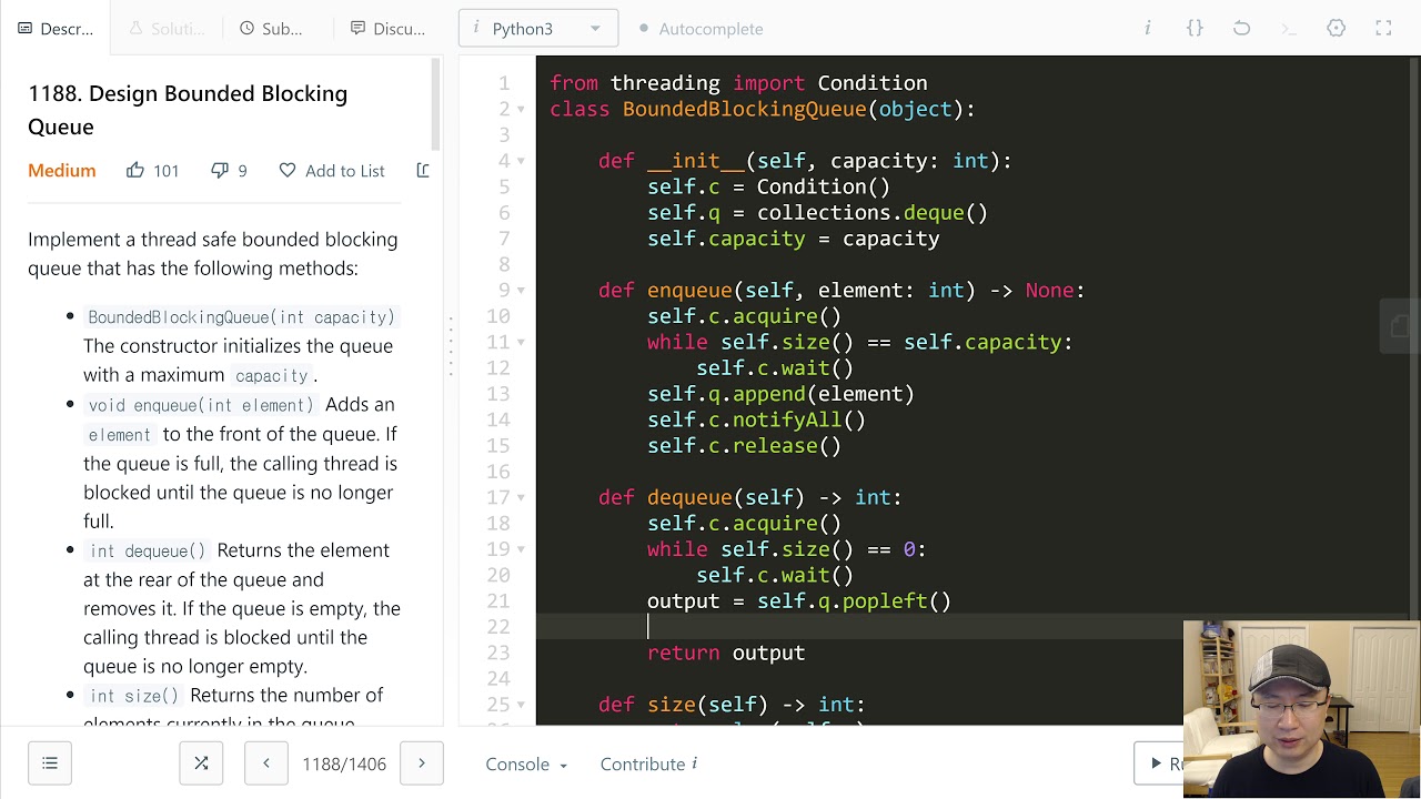 1188 Design Bounded Blocking Queue English Version Youtube