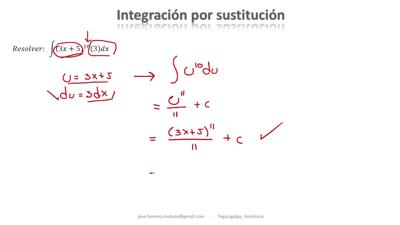 Integración Por Sustitución 2 Youtube