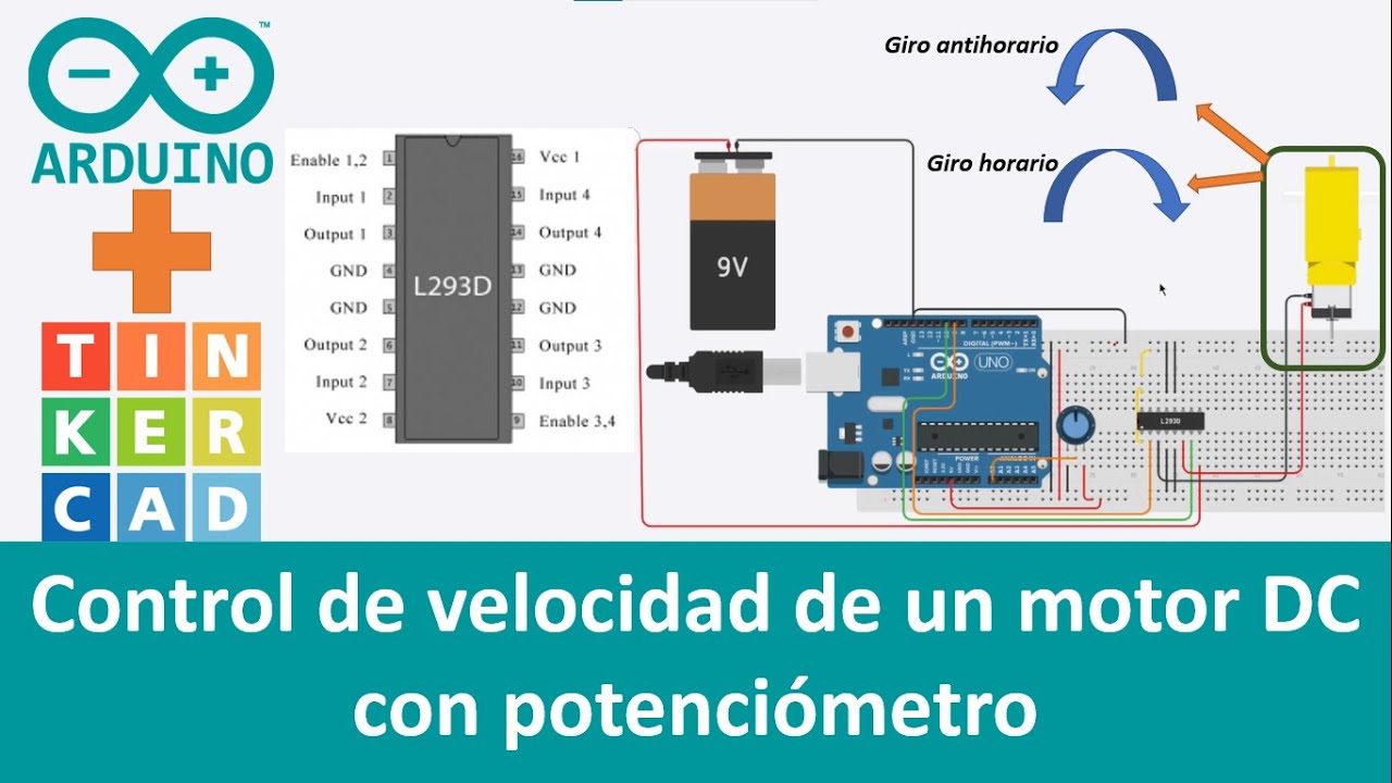 в пёџ Control De Un Motor Dc Con Potenciгіmetro Usando Arduino Y Tinkercad