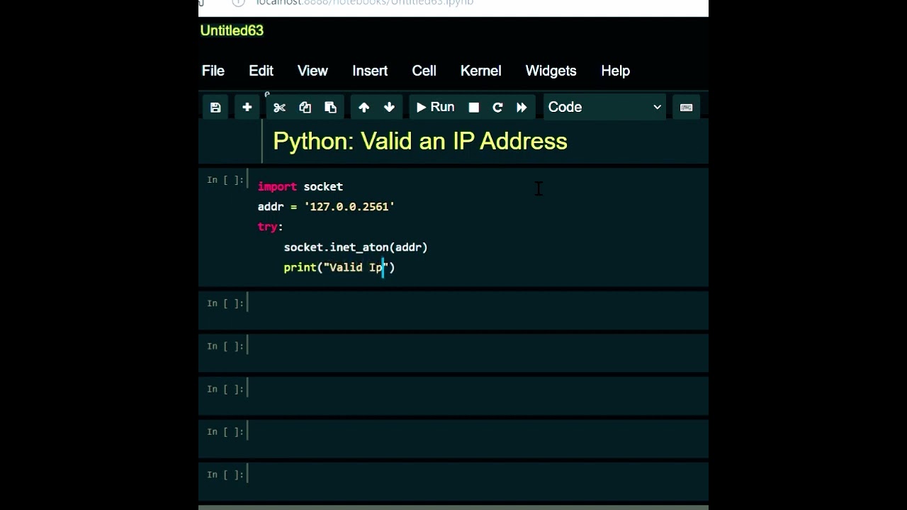 Python For Check Valid An Ip Address Coding Youtube