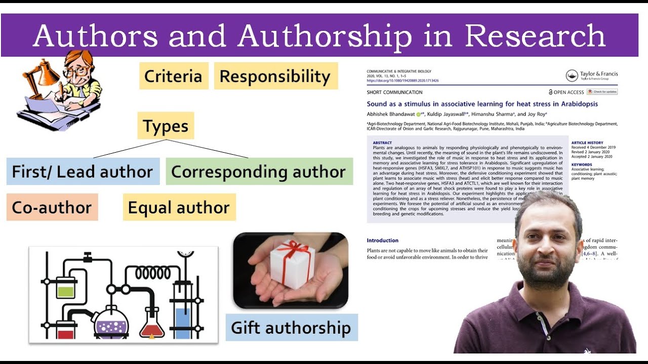 Authors And Types Of Authorship In Research Youtube