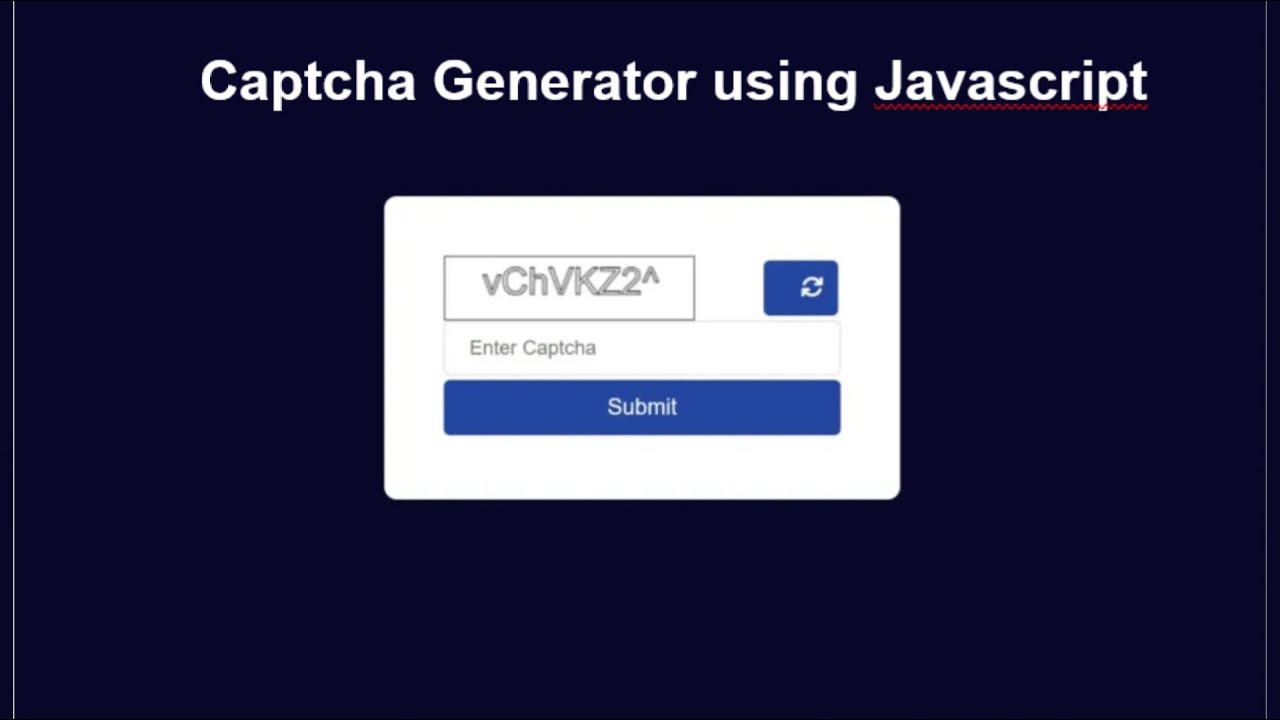 Captcha Code Generator Using Html Css Javascript Youtube