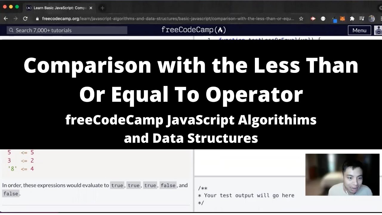 Comparison With The Less Than Or Equal To Operator Basic Javascript