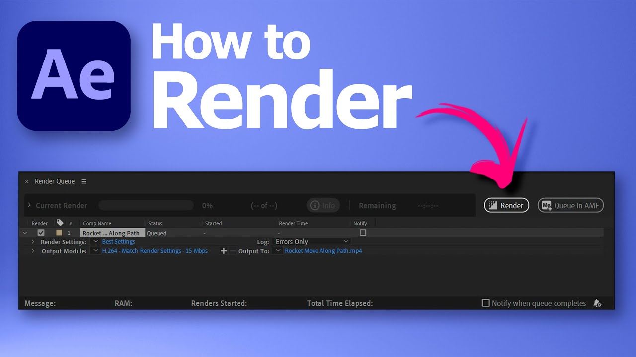 How To Render In After Effects Youtube