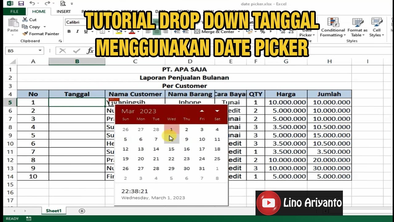 Tutorial Drop Down Tanggal Menggunakan Datepicker Youtube