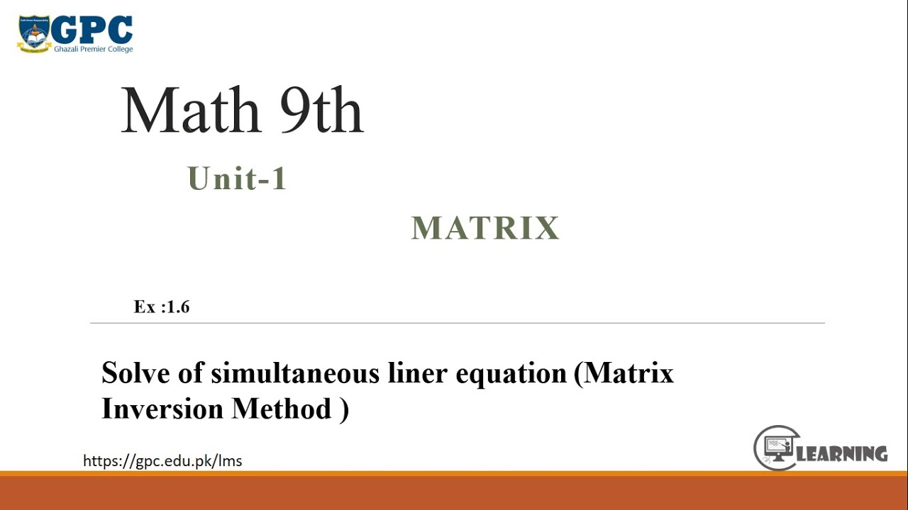 Matrix Inversion Method Youtube
