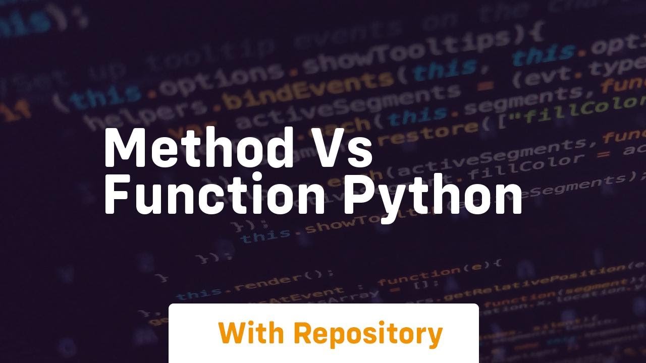 Method Vs Function Python Youtube