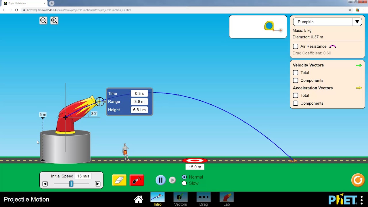 Projectile Motion Simulator Youtube