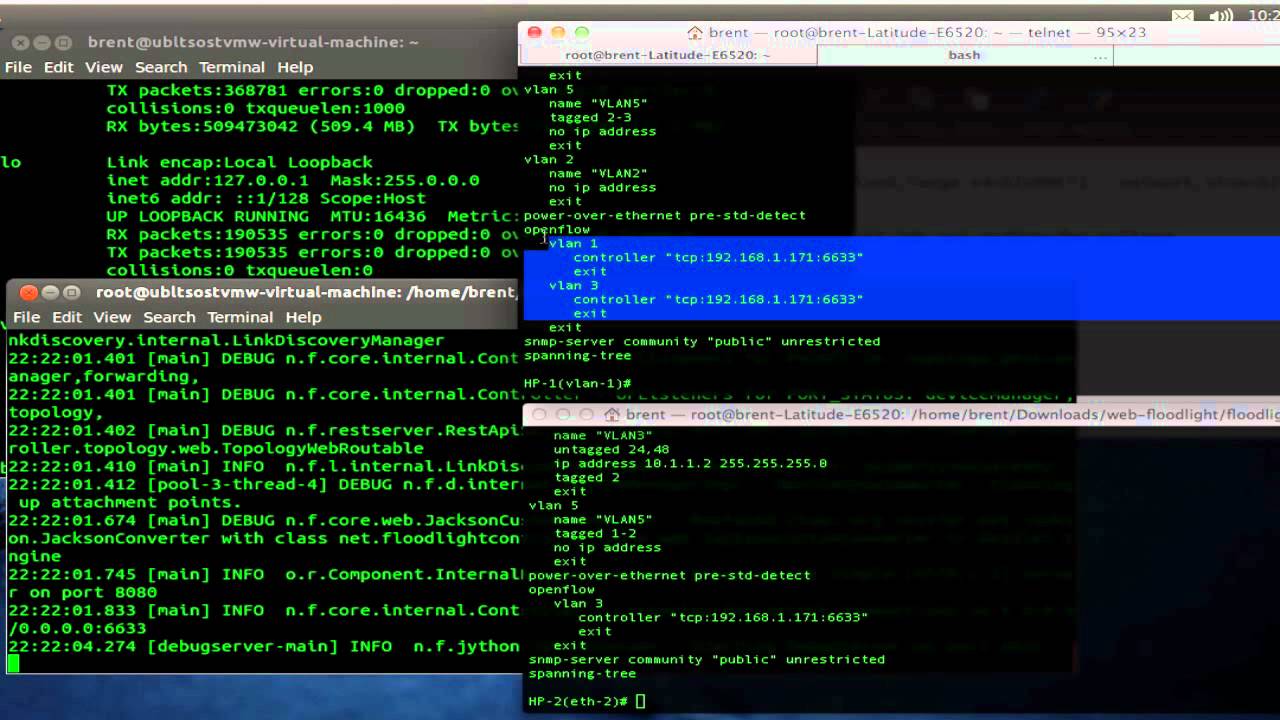 Openflow Floodlight Controller Hp Switches Configuration Youtube
