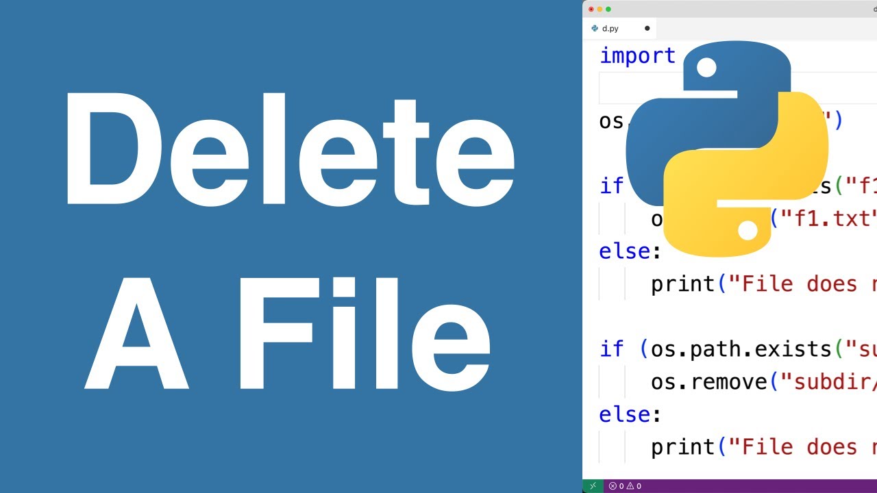 Delete A File Python Tutorial Youtube