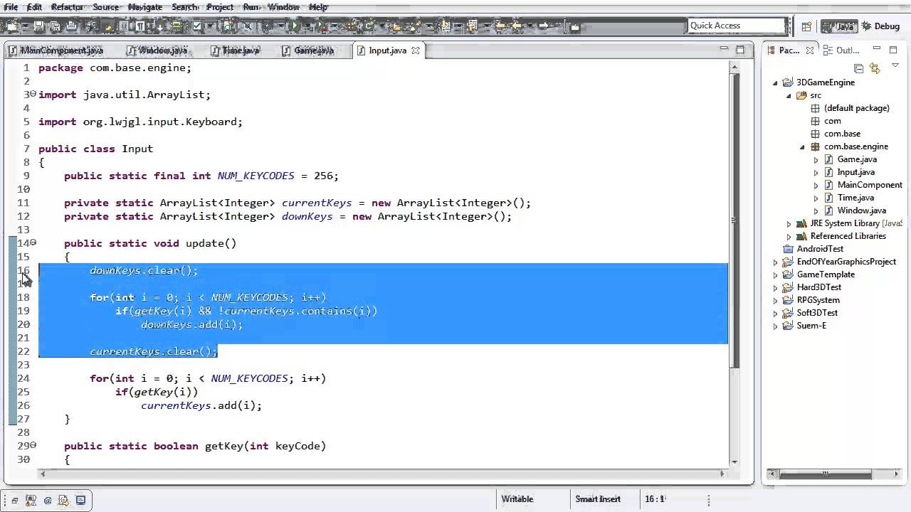3 3d Game Engine Tutorial Input Youtube