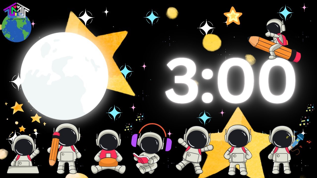 3 Minute Countdown Timer With Alarm Space Astronaut рџ ќрџћјвџ рџ ёрџџјвђќрџљђрџњћ рџњ