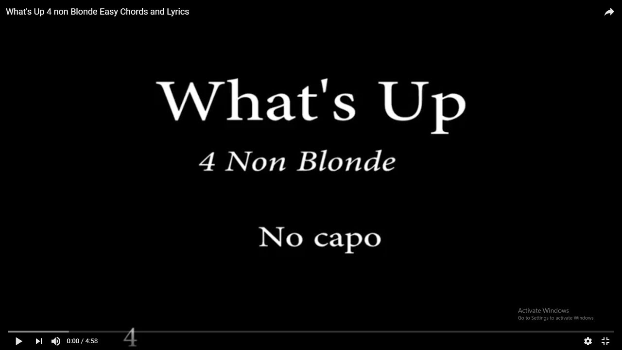 What S Up 4 Non Blonde Easy Chords And Lyrics Guitar Techniques And