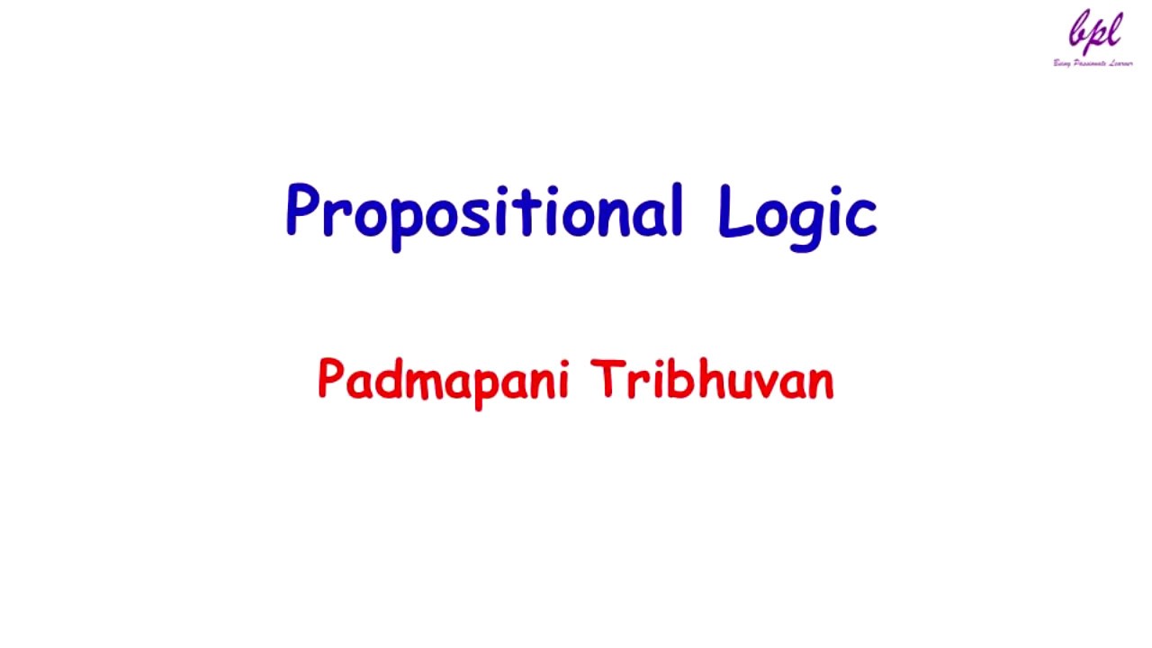 Propositional Logic Youtube