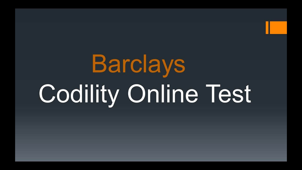 Barclays Online Codility Coding Test Youtube