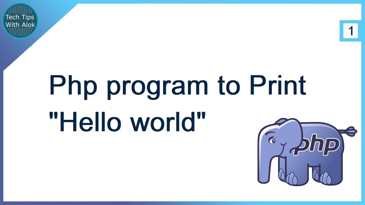 Php Program To Print Hello World Youtube