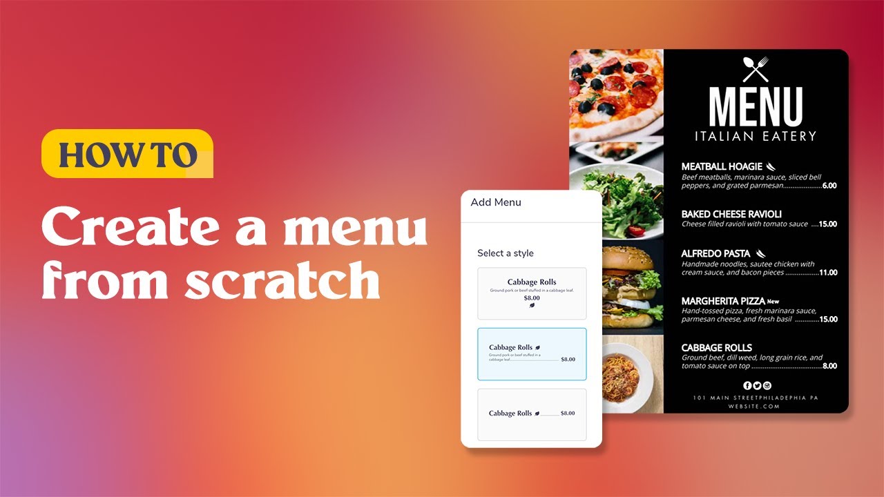 Create Free Menus In Minutes Postermywall Youtube