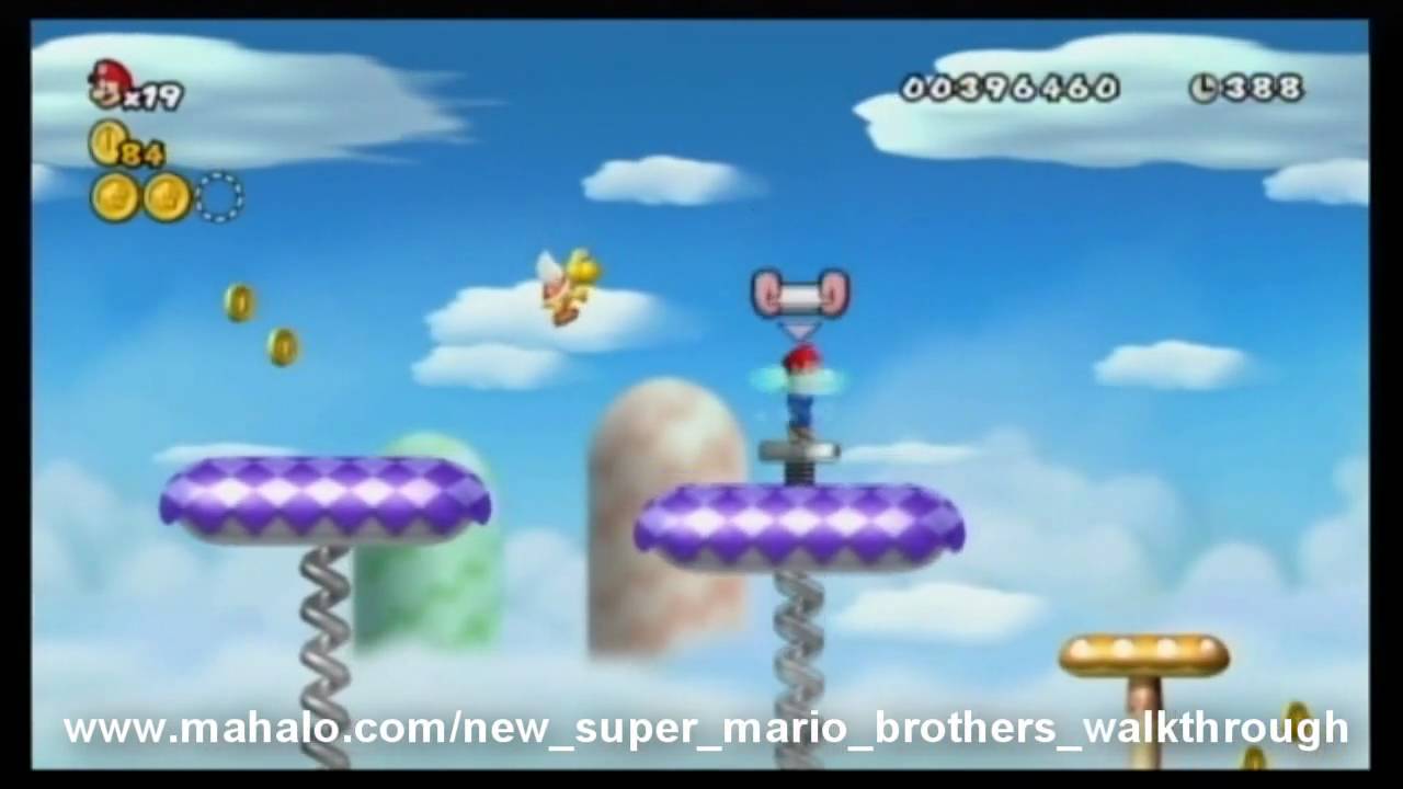 New Super Mario Bros Wii Walkthrough World 1 5 Youtube