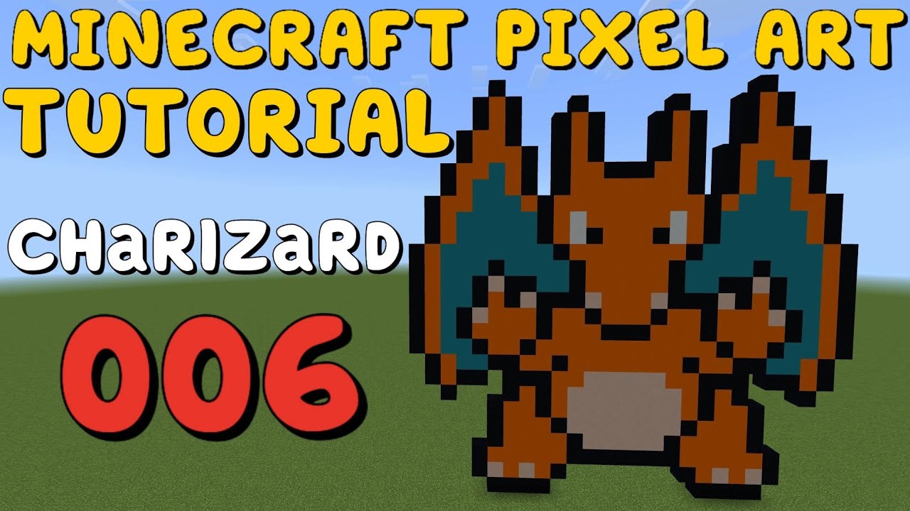Minecraft Pixel Art Pokemon Charizard Minecraft Pixel Art Tutorial