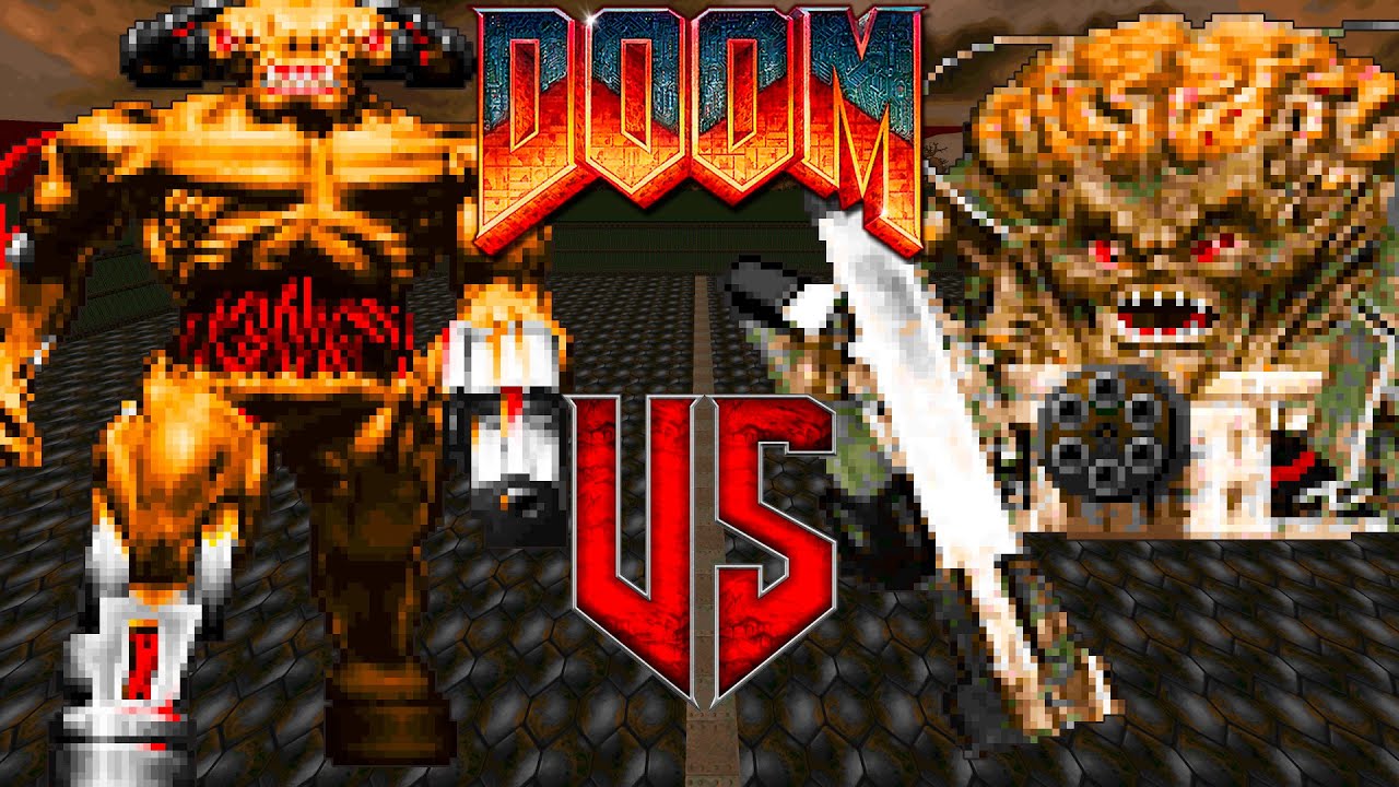 Cyberdemon Vs Spider Mastermind Doom Classic Versus Battle Monster