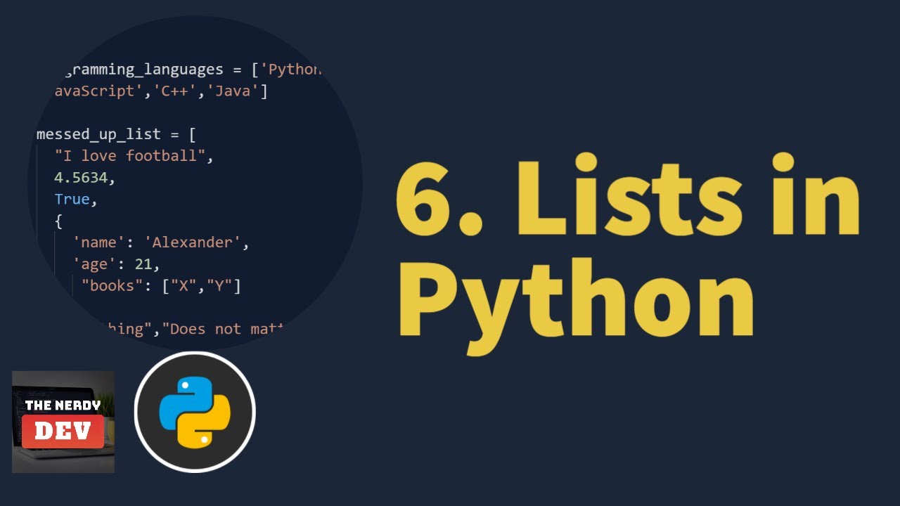 Lists In Python Python Tutorials For Beginners Youtube