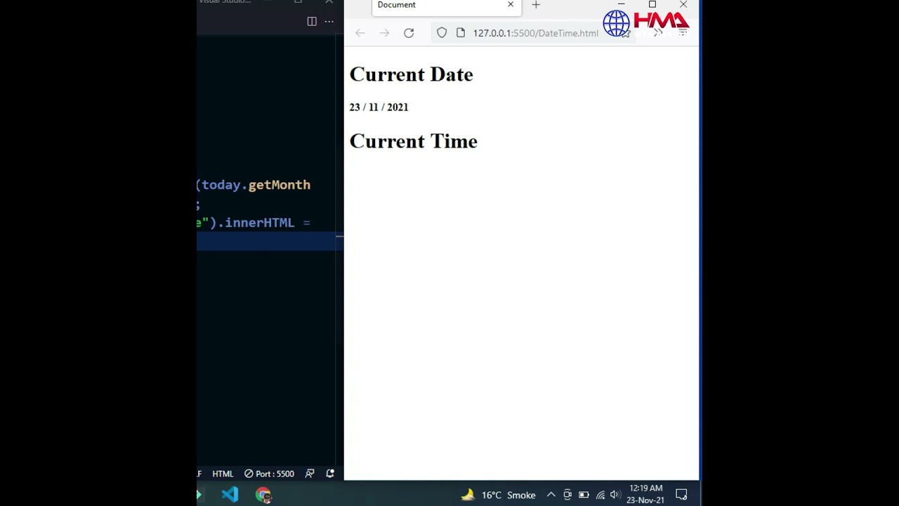 How To Get Current Date And Time Javascript Javascript Display