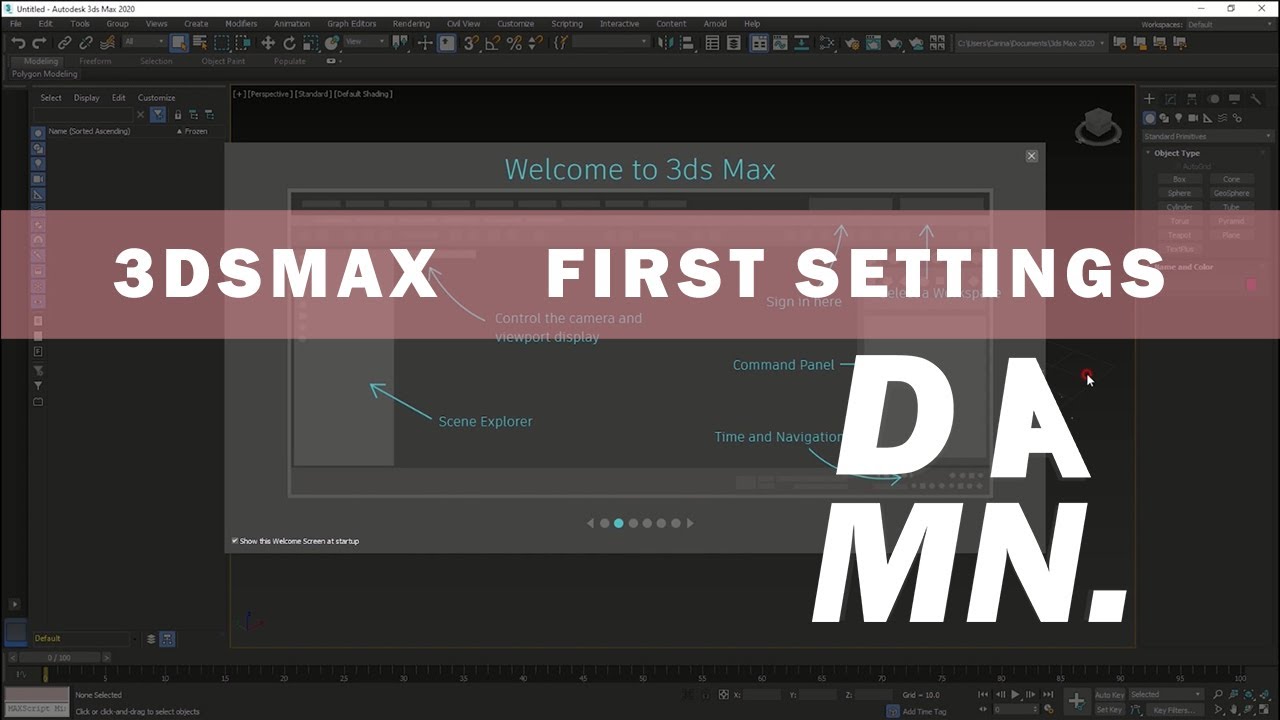 3ds Max Tutorial Beginner Guide Interface Introduction Part 1