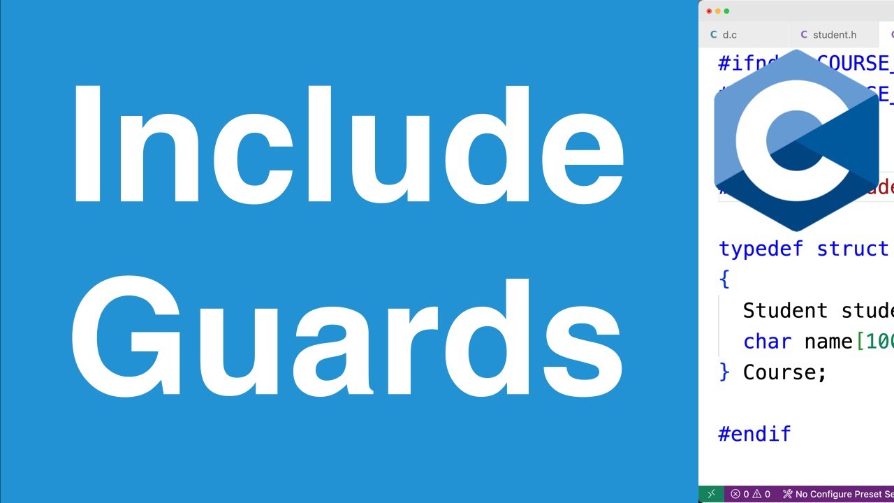 Include Guards C Programming Tutorial Youtube