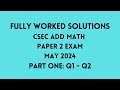 Cxc Additional Mathematics 2019 Exam Fully Worked Solutions Part 1 Q1 ...