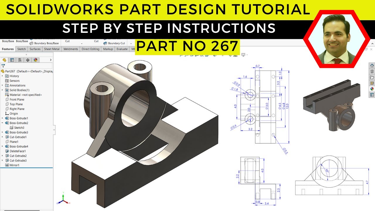 Solidworks Part Design Tutorial Complete Workflow For 3d Modeling