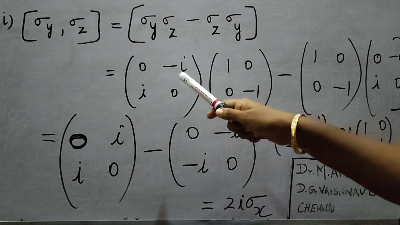 Pauli Spin Matrices Youtube