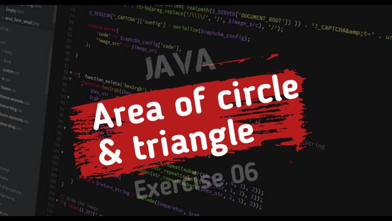 Java Exercise 06 Find Area Of Circle Triangle And Rectangle In Java