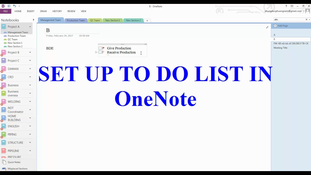 How Set Up To Do List In Onenote Youtube