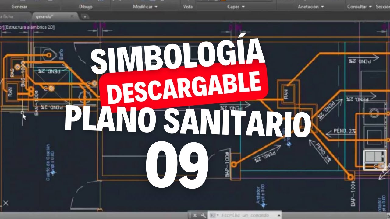 Plano Instalacion Sanitaria Autocad 1 Simbologia Editable Youtube