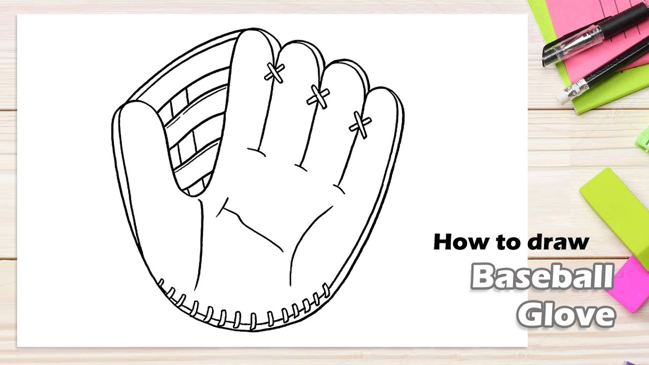 How To Draw Baseball Glove Youtube